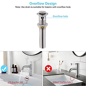 CREA Bar Sink Faucet,Bathroom Faucet with Pop Up Drain Stopper Overflow,Pre Wet Small Kitchen Sink Faucet Single Hole 1 Handle Stainless Steel Brushed Nickel,Bathroom Sink Stopper Hair Catcher