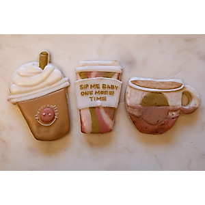 COFFEE CUP COOKIE CUTTERS Espresso Café Americano Coffee To Go Latte Iced Coffee Mocha Brew And Coffee Cup Cappuccino Cookie Cutters Made In The USA (3 Pack)