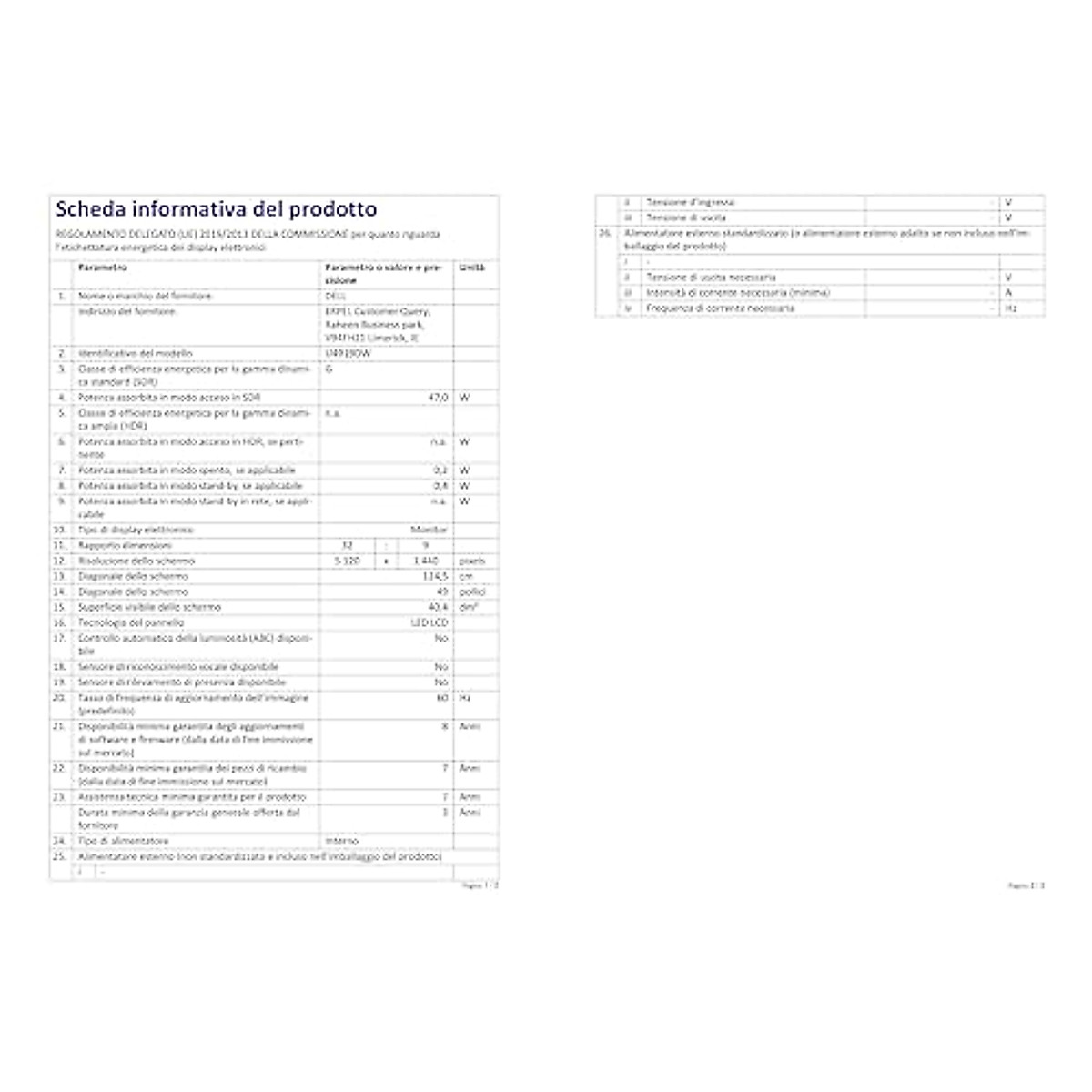 Dell Marketing USA LP Ultra Sharp 49" Screen Led-Lit Monitor Black (U4919DW)