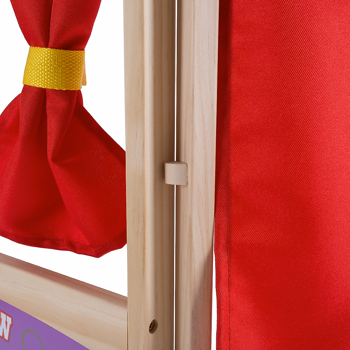 Hey! Play! Wooden Tabletop Puppet Theater with Curtains, Blackboard, and Clock- Inspires Imagination and Creativity for Kids, Boys and Girls