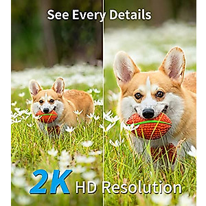 Ankway Solar Security Camera, 2K Wireless Outdoor Cameras with Smart App, Color Night Vision, 360° PTZ WiFi Camera for Video Surveillance, IP65, AI Detection, 2-Way Talk, 3.5W Solar Powered Panel