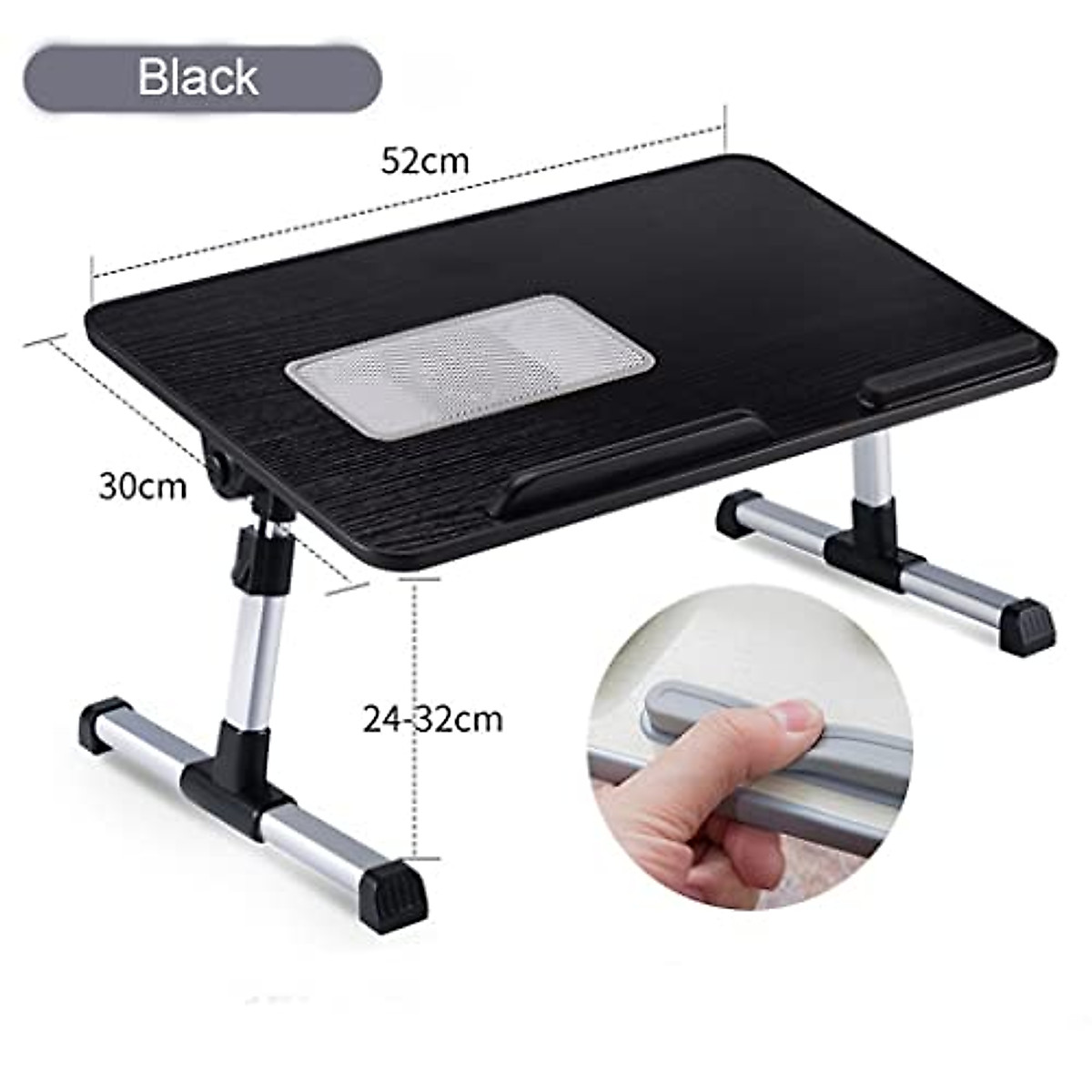 MJWDP Foldable Computer Table Portable Ajustable Laptop Desk Table with Cooling Fan for Bed Can be Lifted Standing Desk Home Furniture (Color : D)