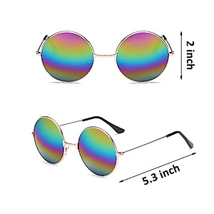 PENTA ANGEL 2Pcs Colored Round Retro Sunglasses