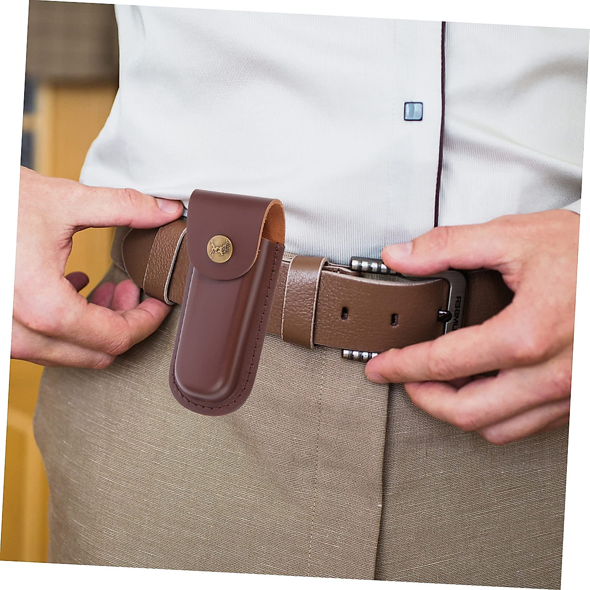 Leather Case Single Cutter Belt Cutter Holder Tool Pouch Belt Leather Guard Folding Cutter Sleeve Mora Garberg Skin Pocket Fanny Pack