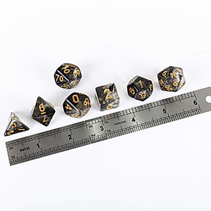 2 Sets DND Dice Set Black White D&D Dice Smoke Clear Resin Polyhedral Crystal D20 Dice for Dungeons and Dragons RPG Tabletop Game Accessories