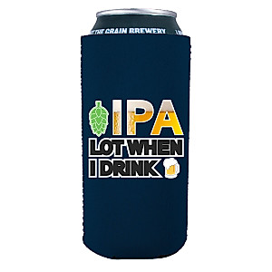 IPA Lot When I Drink Beer 16 oz. Can Coolie (1, Navy)