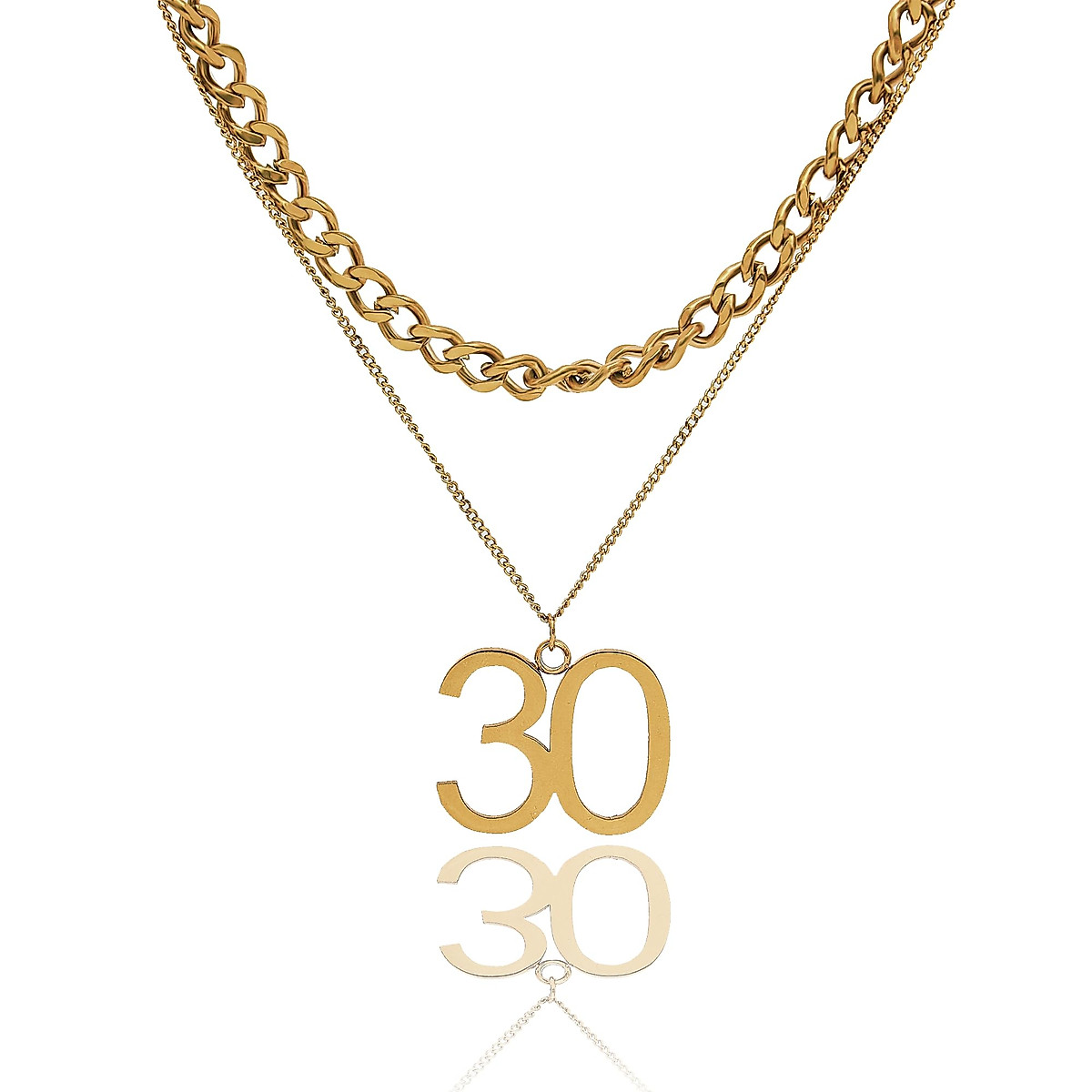 30th birthday gifts for him men - with pendant necklace - 30th birthday decorations for men, 30th anniversary, birthday gift ideas for him, son, husband, friend. The number 30 fashion jewelry