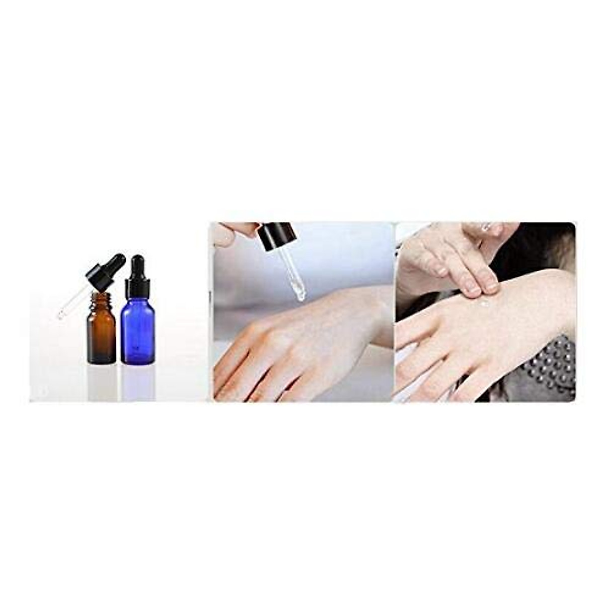 3 Pack 100ml/3.5oz Cobalt Blue Glass Bottles with Glass Eye Droppers Empty Refillable Essential Oils Perfume Dropper Dispenser Sample Travel Makeup Container Storage Vias for Travel Aromatherapy Lab