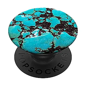 Turquoise Marble Stone Slab Print Southern Glam Phone Grip PopSockets PopGrip: Swappable Grip for Phones & Tablets