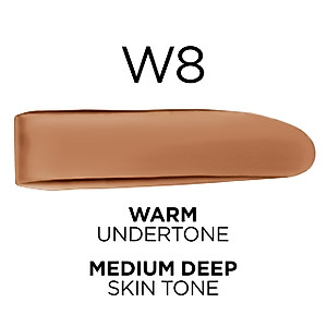 L'Oreal Paris True Match Super-Blendable Foundation, Medium Coverage Liquid Foundation Makeup, W8, Medium Deep, 1 Fl Oz