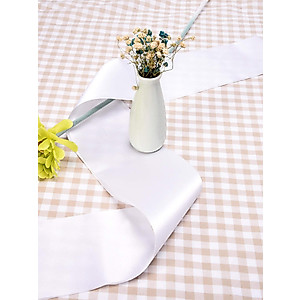 Blank Satin Sash Party Accessory for Wedding, Party Decorations and DIY, White (2)