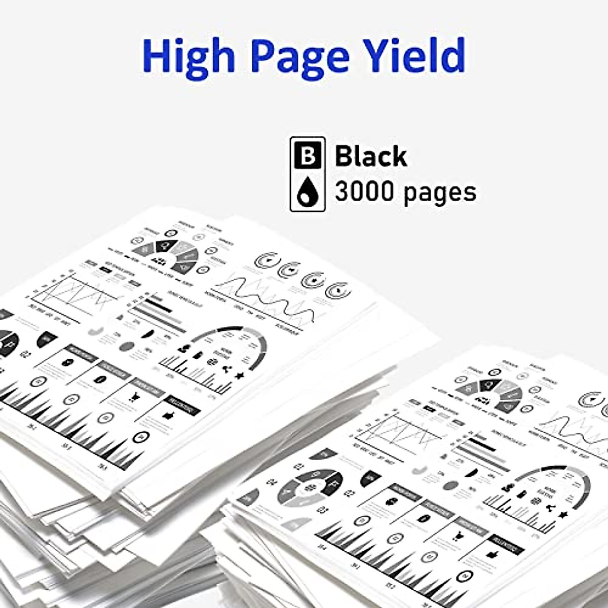KCMYTONER 1 Pack High Yield Black Compatible Toner Cartridge Replacement for Brother TN227BK TN227 TN-227 TN223 to use with MFC-L3750CDW MFC-L3710CW HL-L3210CW HL-L3290CDW Printers