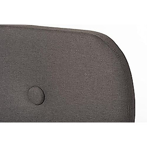 Baxton Studio Penelope Mid-Century Modern Solid Walnut Wood Grey Fabric Upholstered Full Size Platform Bed