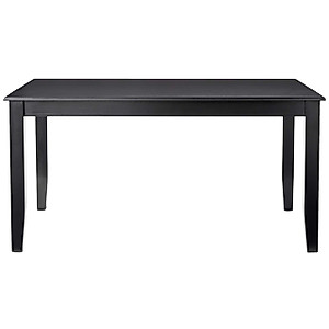 East West Furniture DUT-BLK-T Dudley Kitchen Table - a Rectangle Dining Table Top with Sturdy Legs, 36x60 Inch, Black