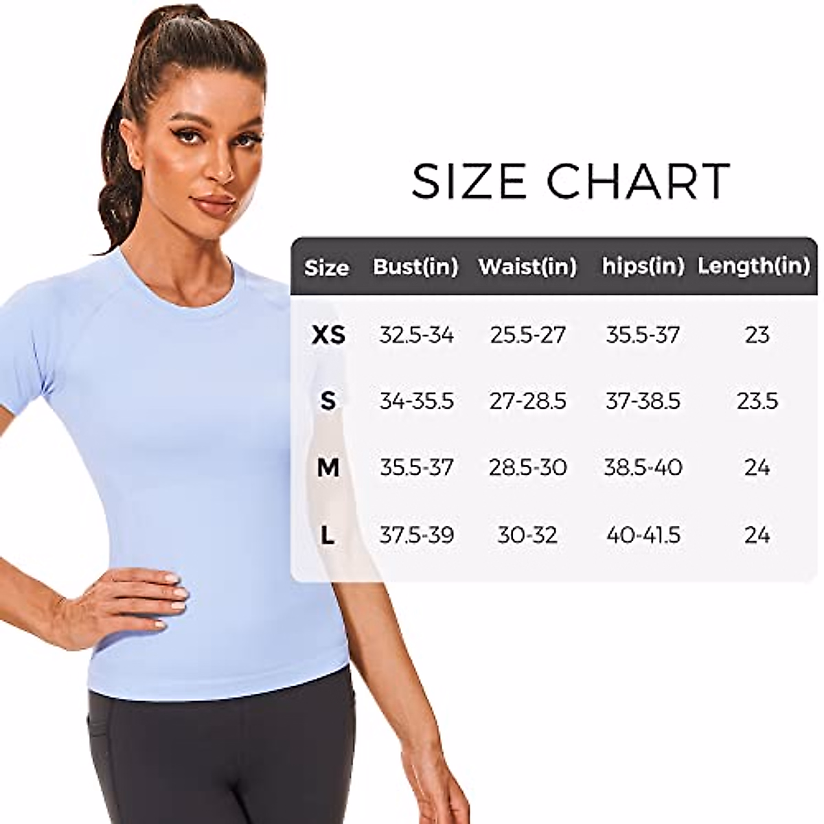 Stelle Women Workout Shirts Seamless Short Sleeve Yoga Tops for Sports Running Breathable Athletic Slim Fit (Short Sleeve-Blue,S)