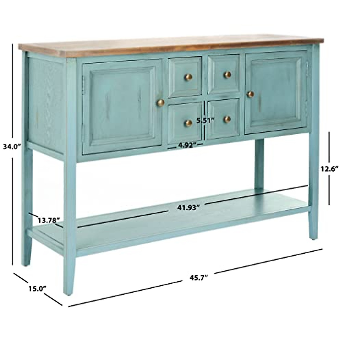 Safavieh American Homes Collection Charlotte Distressed Light Blue Sideboard