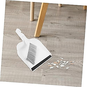 COOLHIYA 1 Set Mini Table Broom Whisk Broom Small Detail Brush Keyboard Dust Brush Broom and Dustpan Cleaning Broom Dustpan Keyboard Dust Remover Multi-Function Whisk Broom Plastic White