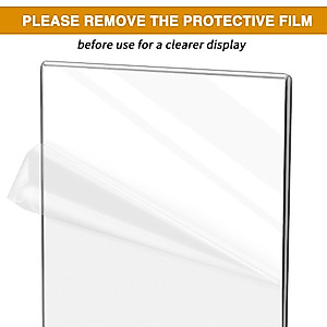 HUANGXIN 5 x 7 Inch Acrylic Clear Sign Holder 15 Pack Table Menu Display Double Sided Clear Poster Stand Frame Shelf Picture Flyer Signs Holders for Office Store Restaurant Hotels Vendor Events