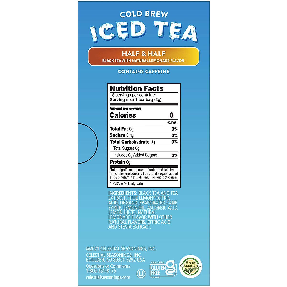 Celestial Seasonings Cold Brew Half & Half, 18 Count