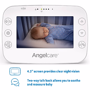 Angelcare 3-in-1 AC327 Baby Monitor, with Movements Tracking, 4.3’’ Video & Sound