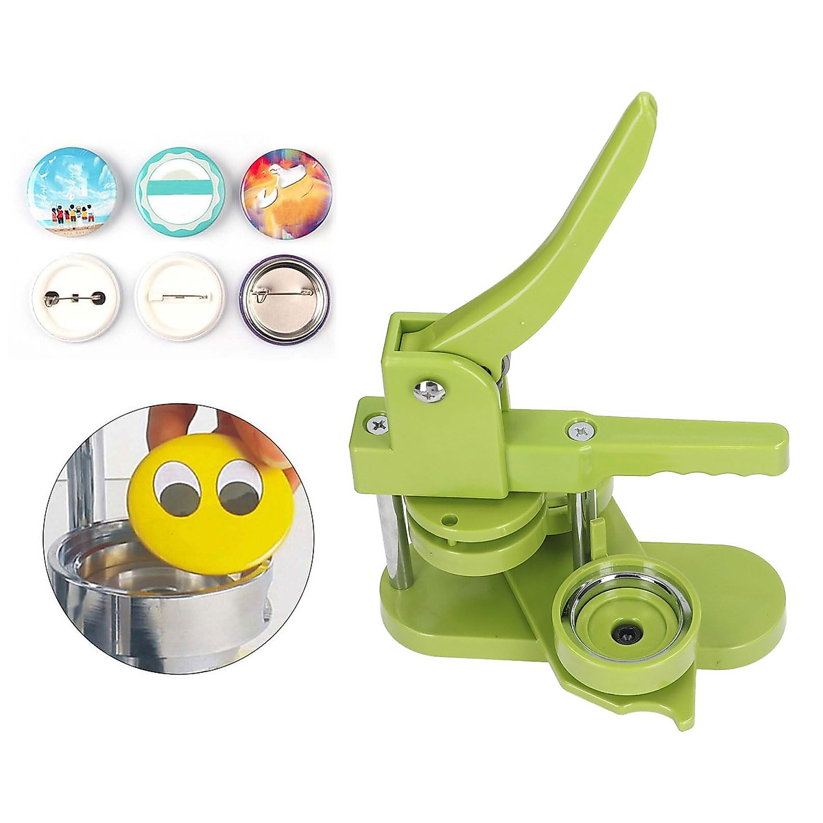 Button Presses Manufacturer Ideal Gift Complete Accessories with Ergonomic Handle Button Pressing Machine 100 Sets of Various Patterns for Family (58mm)