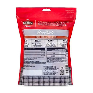 Ol's Roys Beefhide Twist Sticks with Chicken for Dogs, Irresistible Chews Natural & Non-Toxic 23.6 oz, 100 Count
