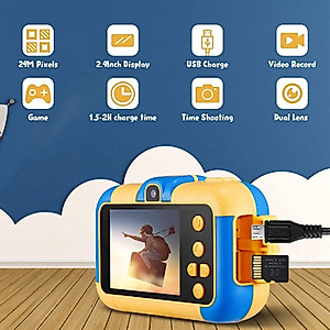 GIENEX Kids Selfie Camera, Christmas Birthday Gifts for Boys Age 3-9, HD Digital Video Cameras for Toddler, Portable Toy for 3 4 5 6 7 8 Year Old Boy