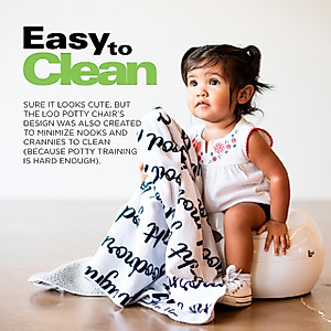 Joovy Loo Potty Training Toilet Featuring Splash Guard, Removable Inner Bowl, Non-Slip Base, and Low Anti-Tipping Profile - BPA, PVC & Phthalate Free - White