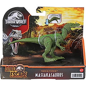Mattel Jurassic World Dinosaur Action Figure Masiakasaurus, Fierce Force Dino Toy with Single Strike Feature, Posable Joints