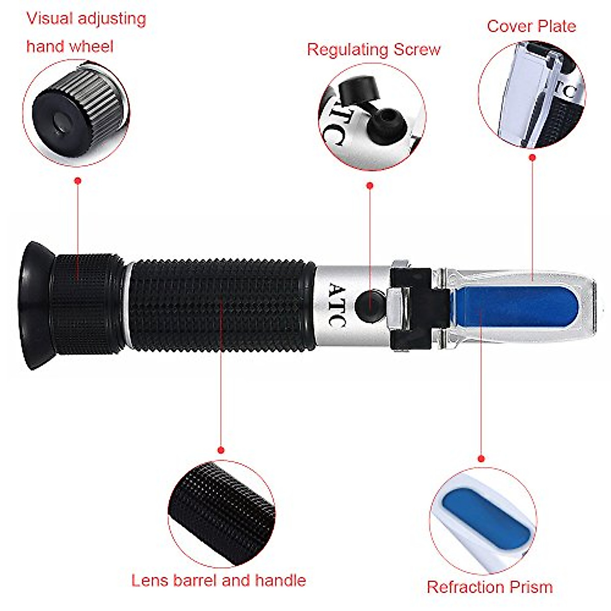 【The Best Deal】OriGlam RSG-100ATC Black Brix 0-32% Refractometer Beer Sugar Wine Alcohol Wort SG Meter Saccharimeter Handheld Tester Tools