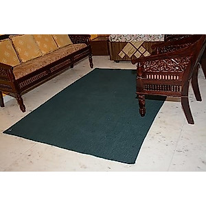 Handwoven Cotton Carpet for Floor, Green Area Cotton Rug, Soft Area Rug, Cotton Rug for Bedroom, Washable Cotton Rug, Thick Cotton Rug, (10x11)