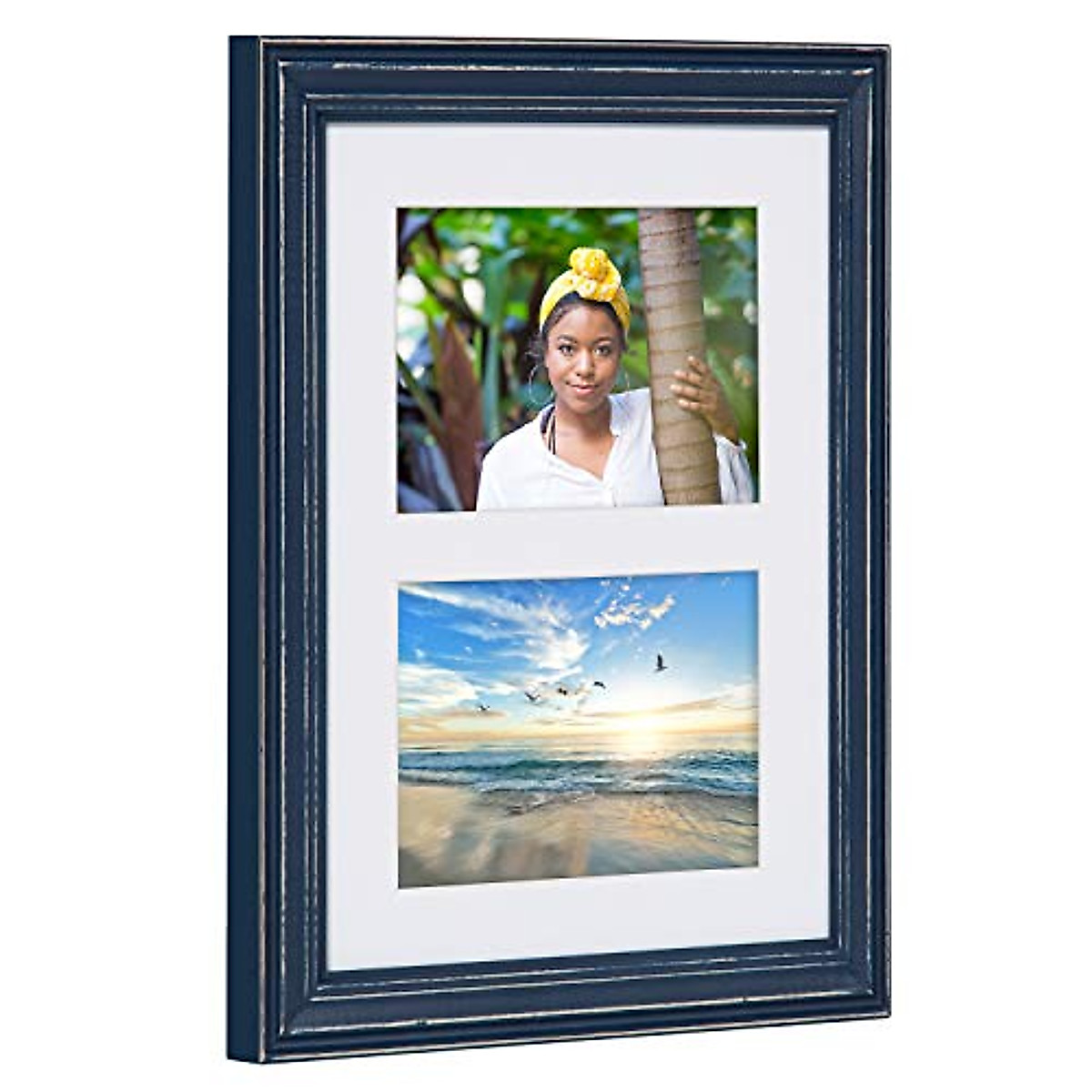 Kate and Laurel Bordeaux Gallery Wall Frame and Shelf Kit, Set of 10, Multiple Coastal Finishes, Assorted Size Frames and Three Display Shelves