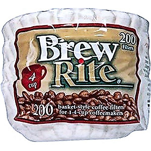 Brew Rite 4 Cup Coffee Basket Disposable Filters - 400 Ct