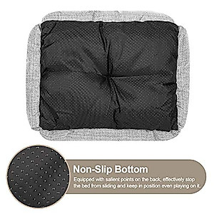 FURTIME Durable Dog Bed for Large Medium Small Dogs Soft Washable Pet Bed Orthopedic Dog Sofa Bed Breathable Rectangle Sleeping Bed Anti-Slip Bottom(25'', Grey)