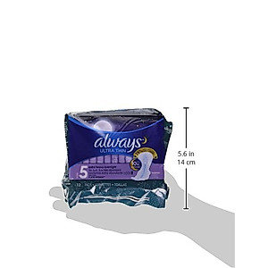 Always Pads Size 5 Ultra Thin 12 Count Xtra-Heavy Overnight