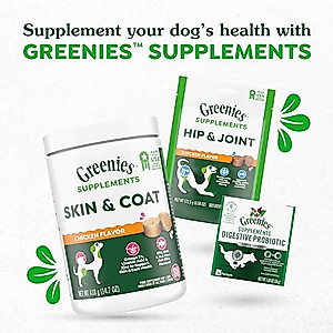 Greenies Supplements Hip and Joint Supplements for Dogs, Chicken Flavor, 30 Count Soft Chews Dog Joint Supplements, 6.08 oz.