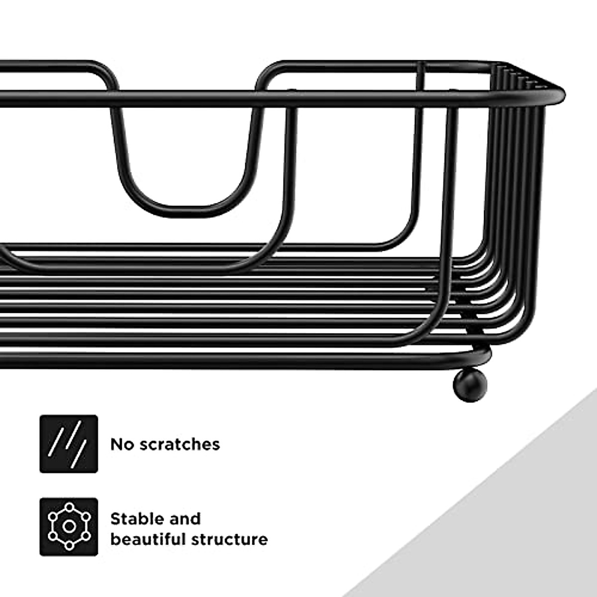 Napkin Holder for Table, GMFINE Black Napkin Holder for Kitchen & Dining Table, Modern Neat Metal Napkin Holder, 6.9" x 6.9" x 2.2" Inside Size