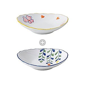 WAOCEO Appetizer Bowls 6 inch Ceramic Dessert Dishes Sauce Dish Soy Sauce Dipping Plates Snack Appetizer Side Dishes Serving Dish Japanese Style Dinnerware Set Salad Bowls (Color : D)