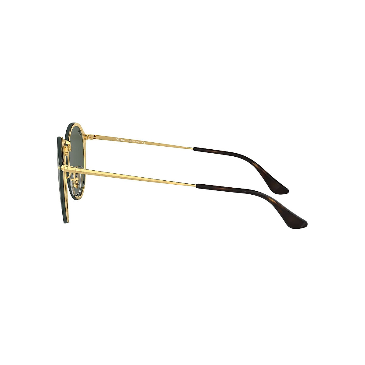 Ray-Ban RB3574N Blaze Round Sunglasses, Gold/Dark Green, 59 mm