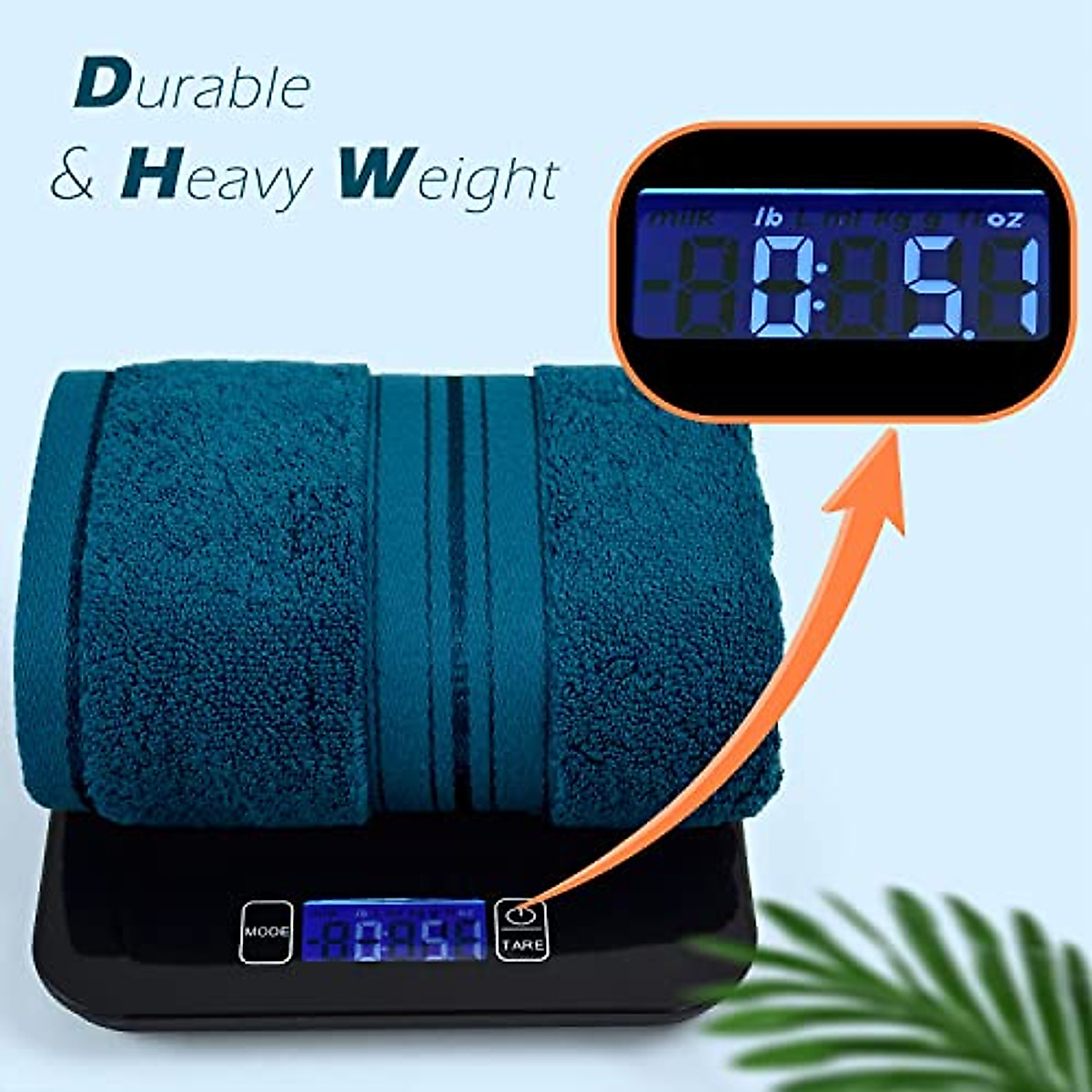 Cleanbear Cotton Hand Towel Thick Bathroom Hand Towels - 2 Pack (Peacock Blue), 13 x 28 Inches