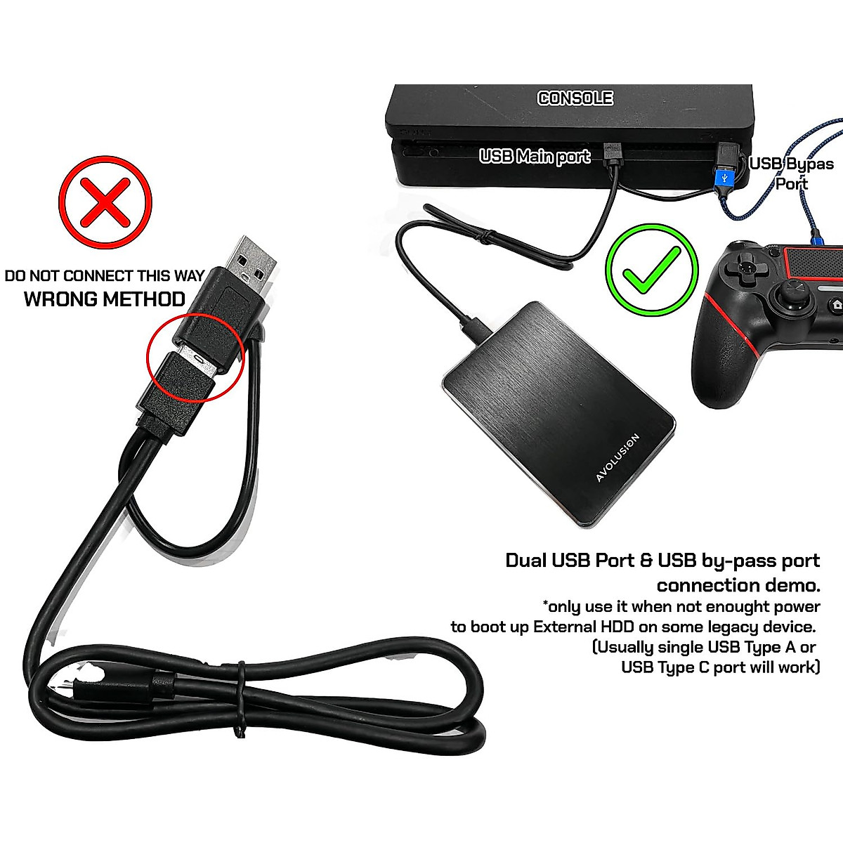 Avolusion M2 Series 2TB USB 3.0 Portable External Gaming Hard Drive (for PS4, Pre-Formatted) M2-BK-2TB-PS - 2 Year Warranty