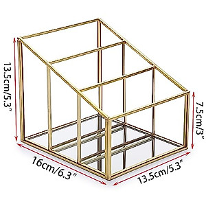 Sumnacon Glass Remote Control Holder, Gorgeous Remote Control Holder Caddy with 3 Compartments,Remote Control Storage Organizer Caddies for Table, Bedroom,Living Room, Hotel and Office