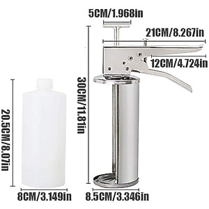 Professional Hamburger Sauce Gun, Heavy Condiment Mustard Vinegar Pump Dispenser with Squeeze Squirt Bottles, for Home Kitchen