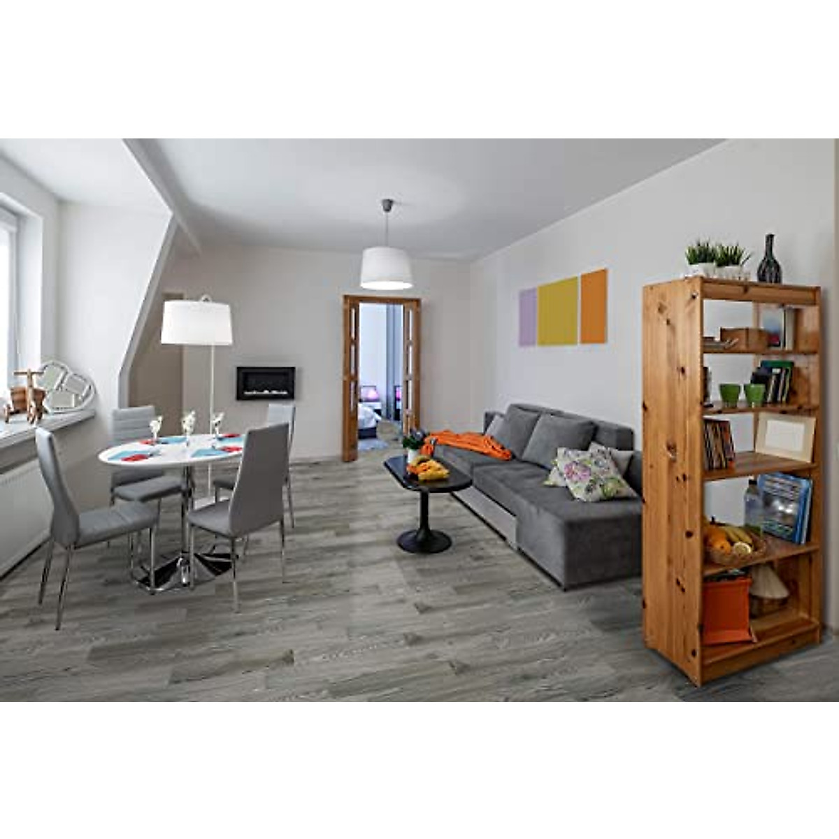 LUCiDA SURFACES Luxury Vinyl Floor Tiles-Peel & Stick Adhesive Flooring for DIY Installation-5 Sample Wood-Look Planks-6 inch x 12 inch