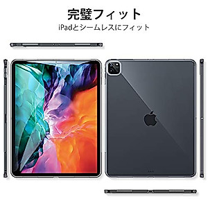 ESR Rebound Soft Shell Case for iPad Pro 12.9" 2020 & 2018, Clear TPU Back Cover, Supports Pencil Wireless Slim-Fit Shell Case, for iPad Pro 12.9", Translucent Black