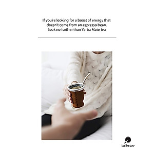 BALIBETOV [New Leather & Glass Yerba Mate Gourd Set (Mate Cup) with Yerba Mate Bombilla (Straw) (Brown)