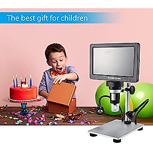 7 inch LCD Digital USB Microscope with 32G TF Card,Koolertron Upgraded 12MP 1-1200X Magnification Camera Video Recorder,Wired Remote,Rechargeable Battery for Circuit Board Soldering PCB Coins Outdoor