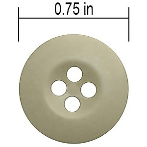 12 Pcs Khaki Sewing Buttons 0.75 inch Army Military Buttons 30L Buttons for Craft 4 Hole Polished Matte Finish Buttons 19mm Plastic Buttons for Pants Jacket Uniforms Bags Accessories