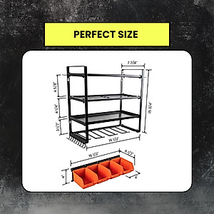 Eolo Power Tool Organizer Wall Mount With Pegboard Bin Rack - Drill Holder Wall Mount - Tool Rack Wall Mount - Drill Holder Wall Mount With Storage Bins - Drill Organizer Wall Mount With Pegboard Bins