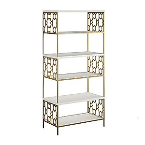 CosmoLiving by Cosmopolitan Ella 5 Shelf, White Bookcase